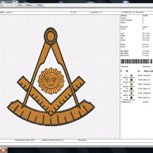 Masonic Compass Embroidery Design for Embroidery Machine. 7 Sizes. 6 ...