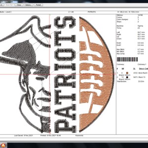 Patriots Head Football Embroidery Design for Embroidery Machine. Sizes ...