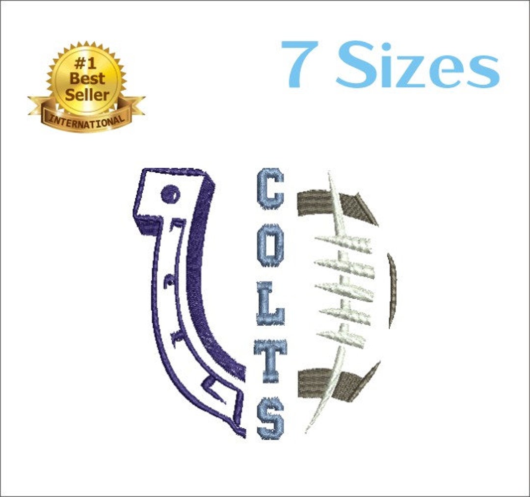 Colts Football Embroidery Design for Embroidery Machine. 7 Sizes. 6 ...