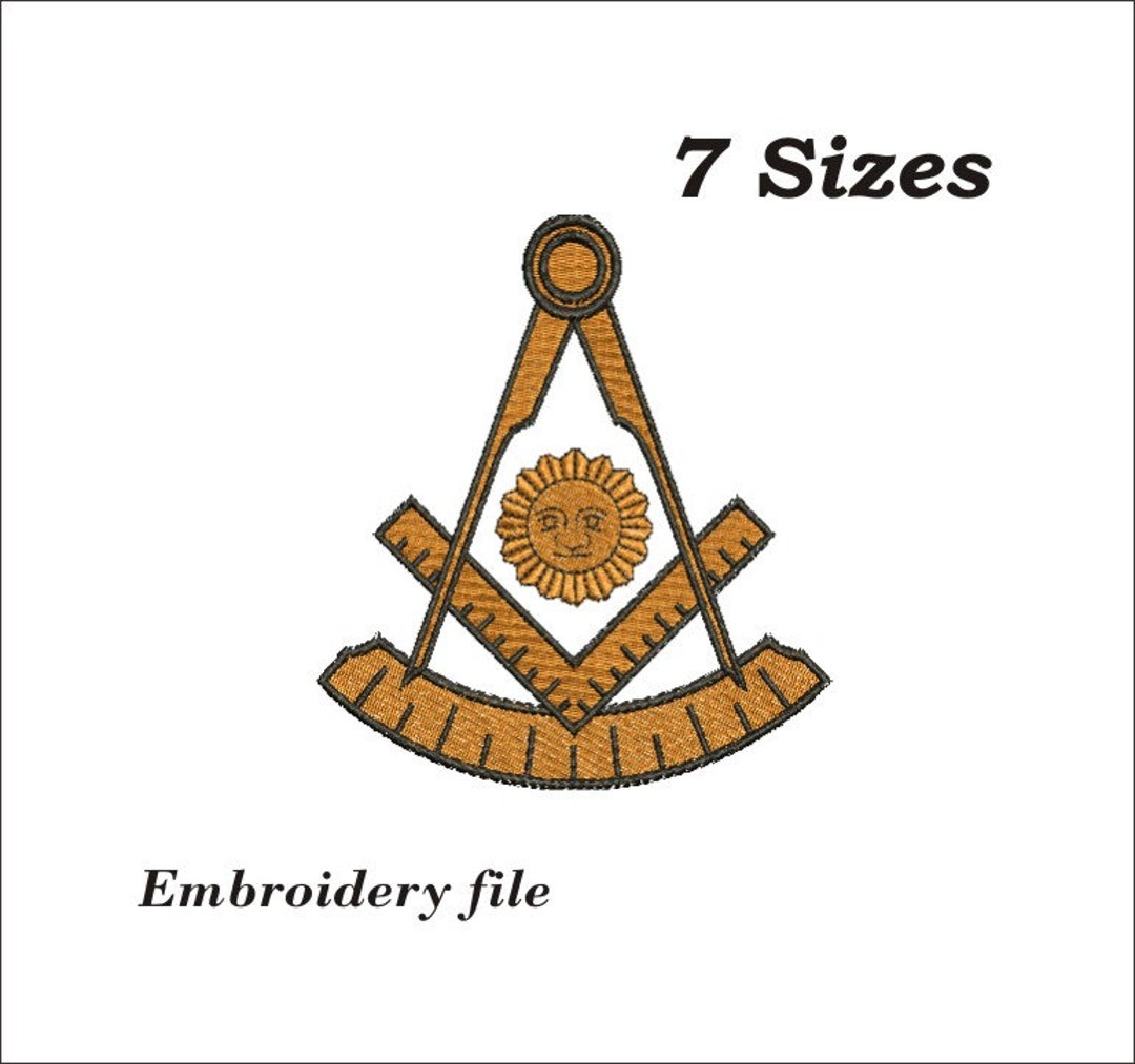 Masonic Compass Embroidery Design for Embroidery Machine. 7 Sizes. 6 ...
