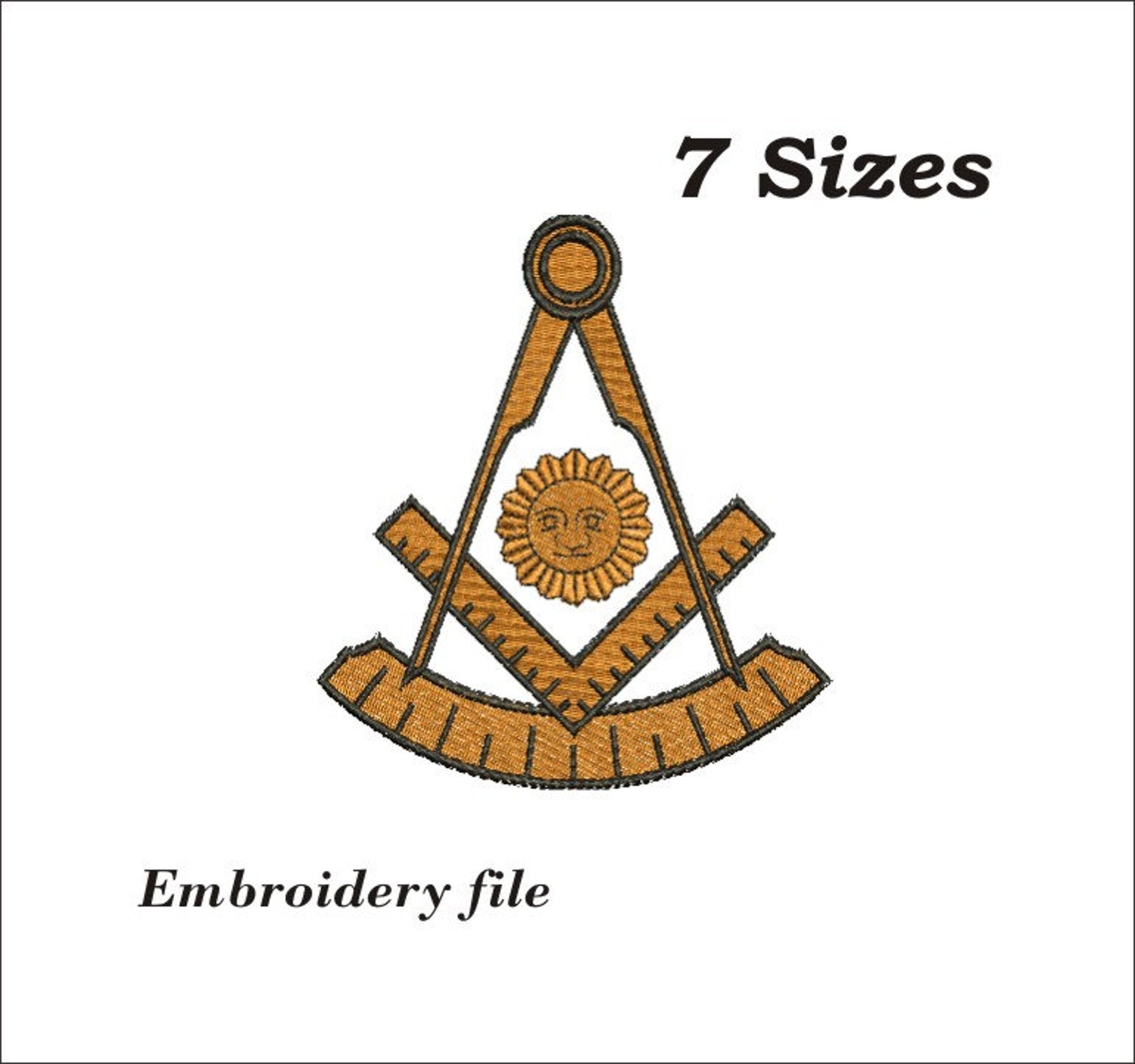 Masonic Compass Embroidery Design for Embroidery Machine. 7 Sizes. 6 ...