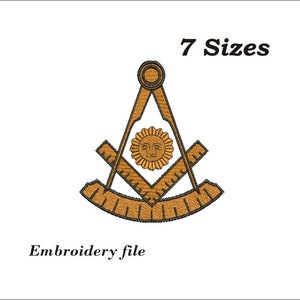 Masonic Compass Embroidery Design for Embroidery Machine. 7 Sizes. 6 ...