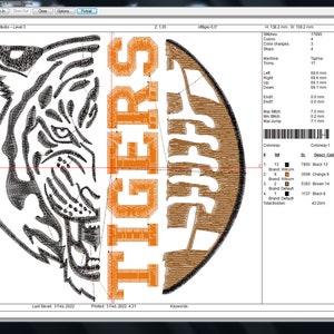 Tiger Head Football Embroidery Design for Embroidery Machine. 7 Sizes ...