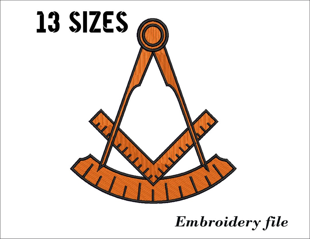Masonic Compass Embroidery Design for Embroidery Machine. 7 Sizes. 6 ...