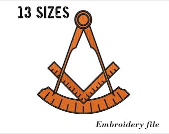 Masonic Compass Embroidery Design for Embroidery Machine. 7 Sizes. 6 ...