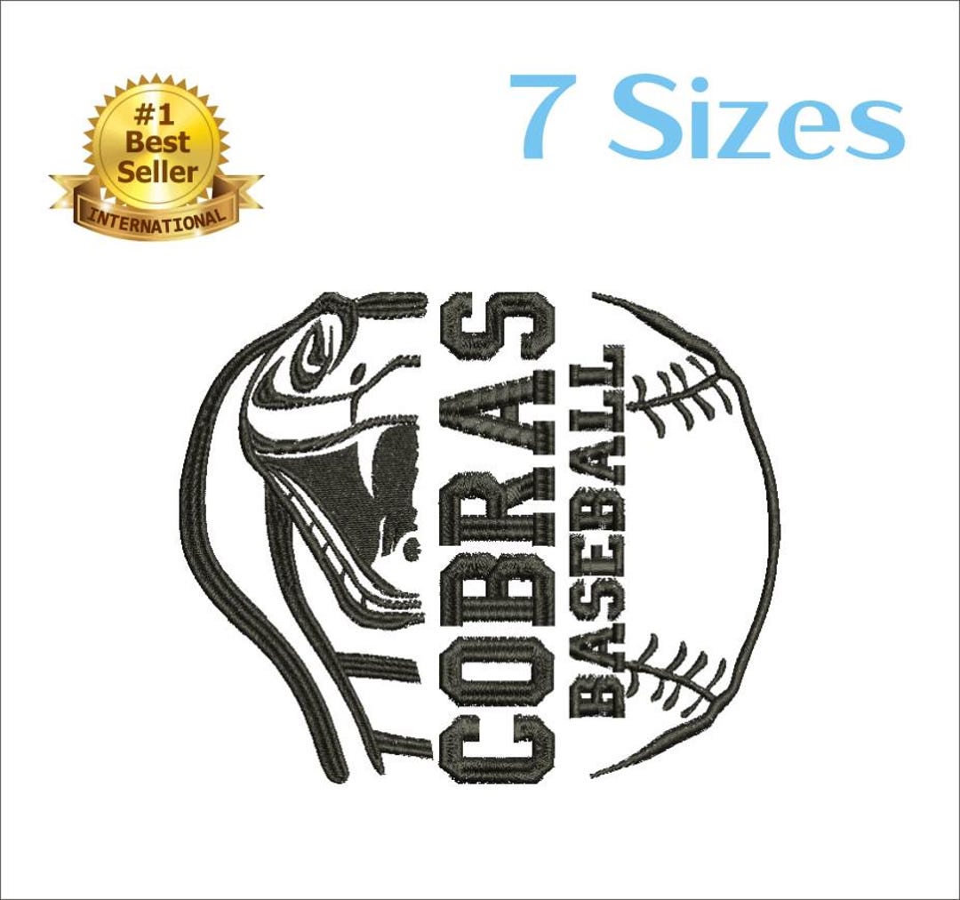 Cobras Baseball Softball Embroidery Design for Embroidery Machine. 7 ...