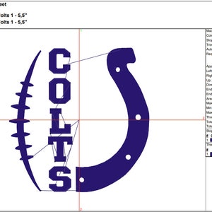 Colts Football Embroidery Design for Embroidery Machine. 6 Sizes. 6 ...