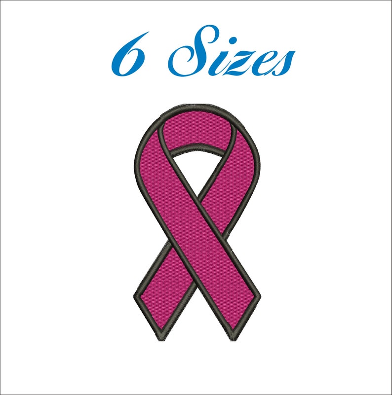 Cancer Ribbon Embroidery Design for Embroidery Machine. 5 Sizes. 6 ...