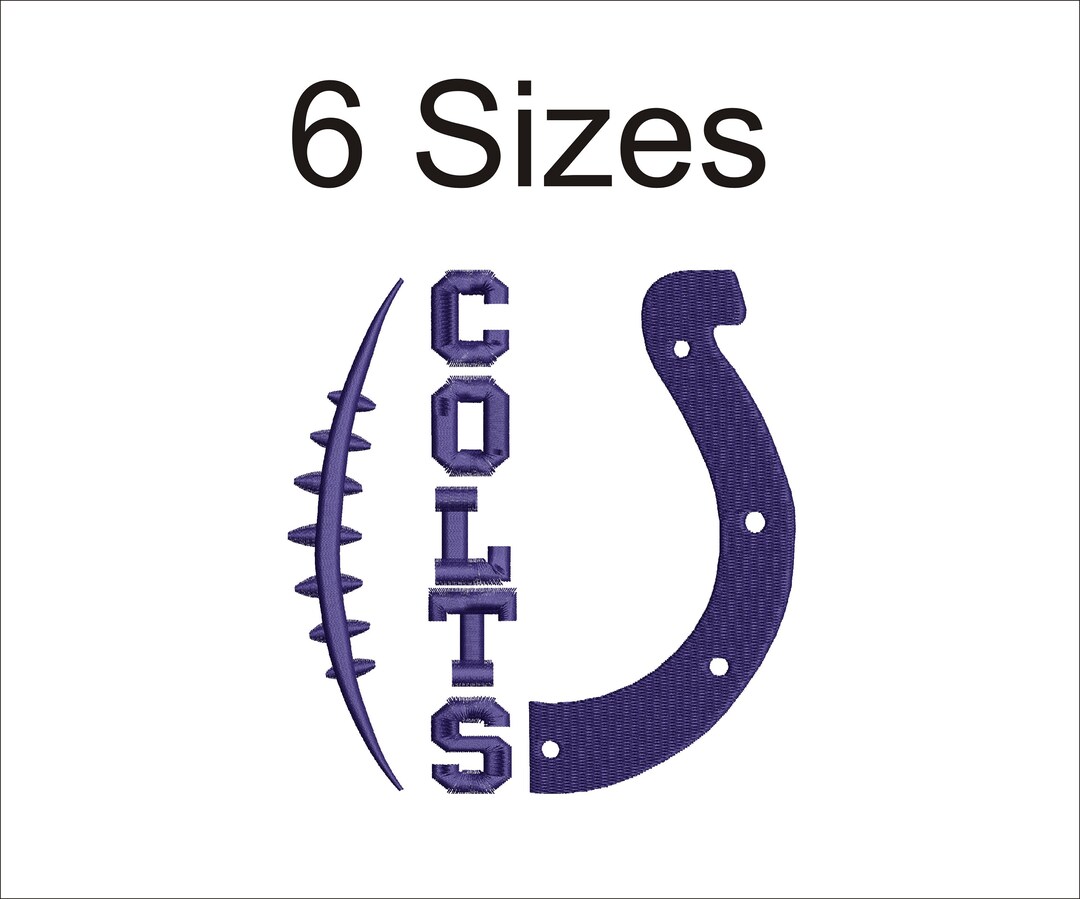 Colts Football Embroidery Design for Embroidery Machine. 6 Sizes. 6 ...