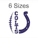 Colts Football Embroidery Design for Embroidery Machine. 6 Sizes. 6 ...