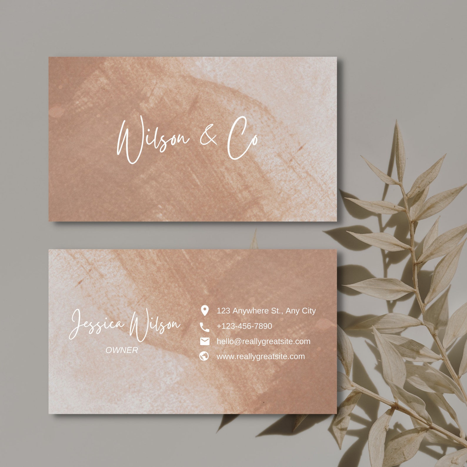 Editable Business Card , Beige Tan Business Card Template, DIY Business ...