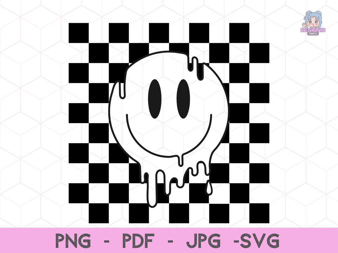 Checkered Smiley Face Svg Checkered Pattern Svg Smile Face - Etsy