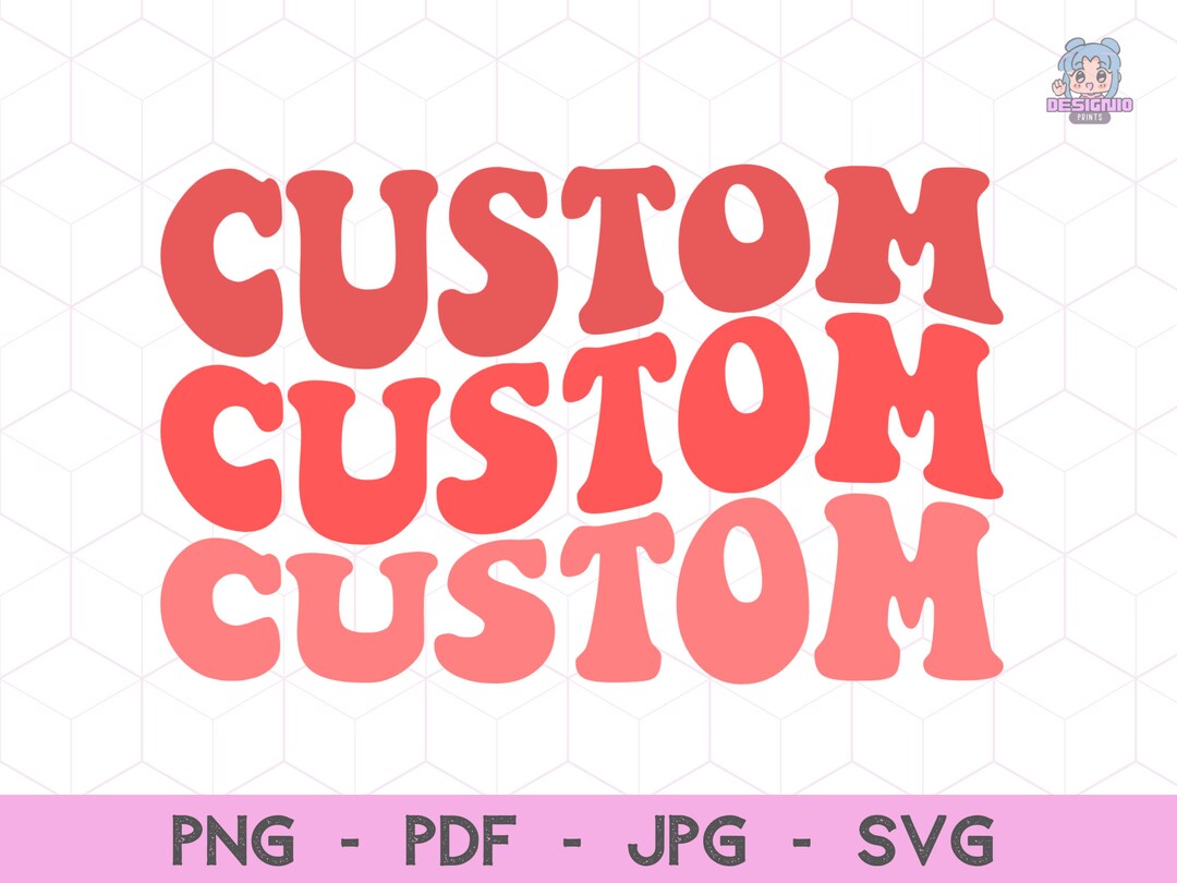 Letras onduladas personalizadas Svg, Png apilado ondulado personalizado ...