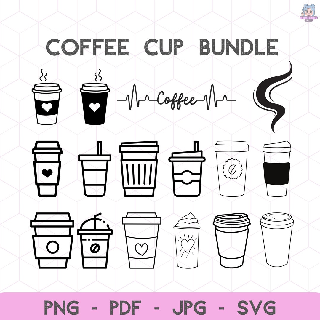 Coffee Cup Bundle Png, Coffee Clipart, Tumbler, Coffee Mug Pdf, Coffee ...