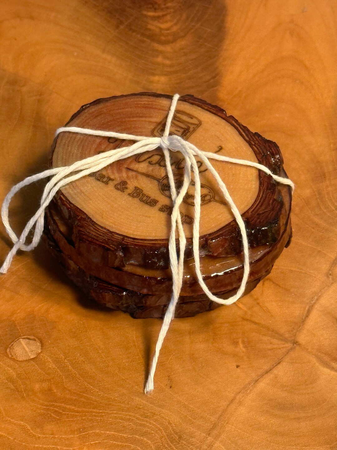 Introducing Handcrafted Wooden Round Log Coasters - Etsy