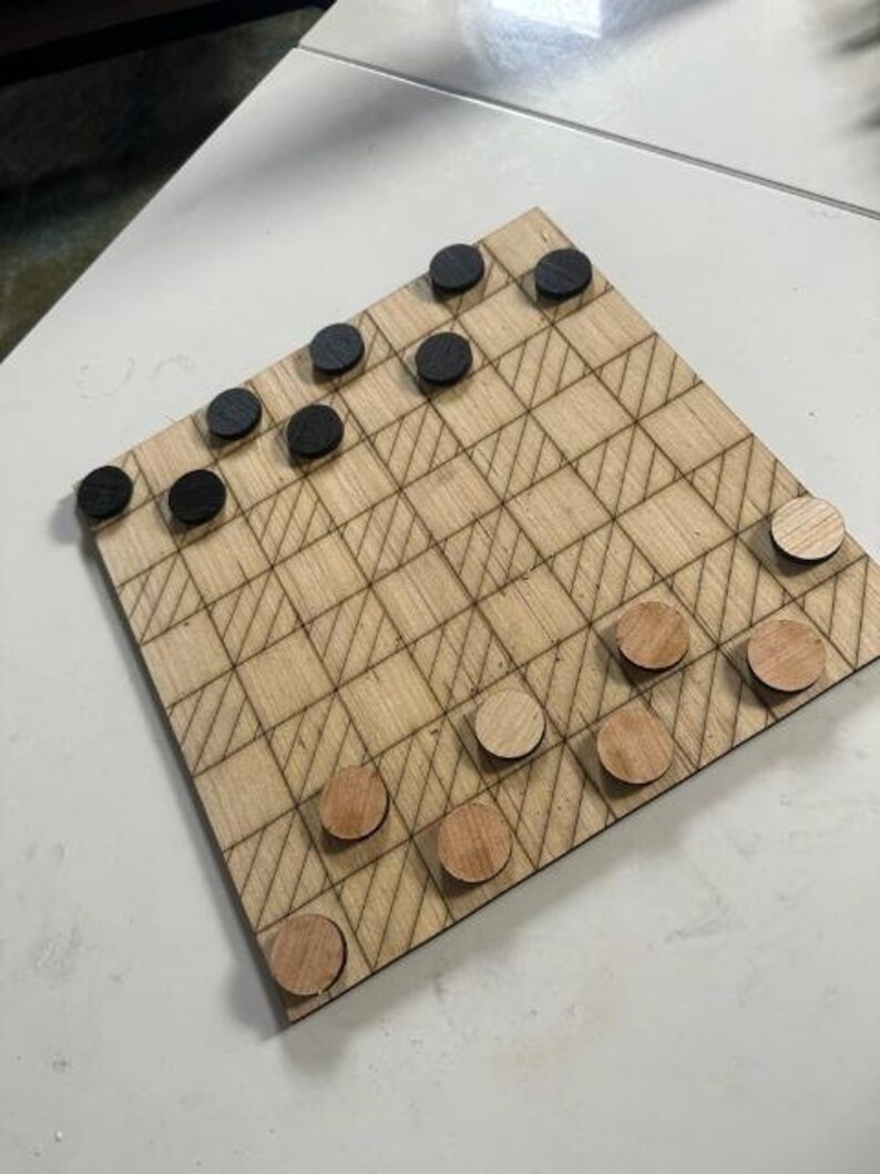 Laser-cut Chess and Checker Set Customizable Each Chess Piece and ...