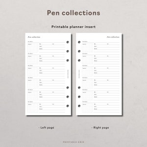 Printable Pen Colour Swatch Insert Personal Planner Printable Insert ...