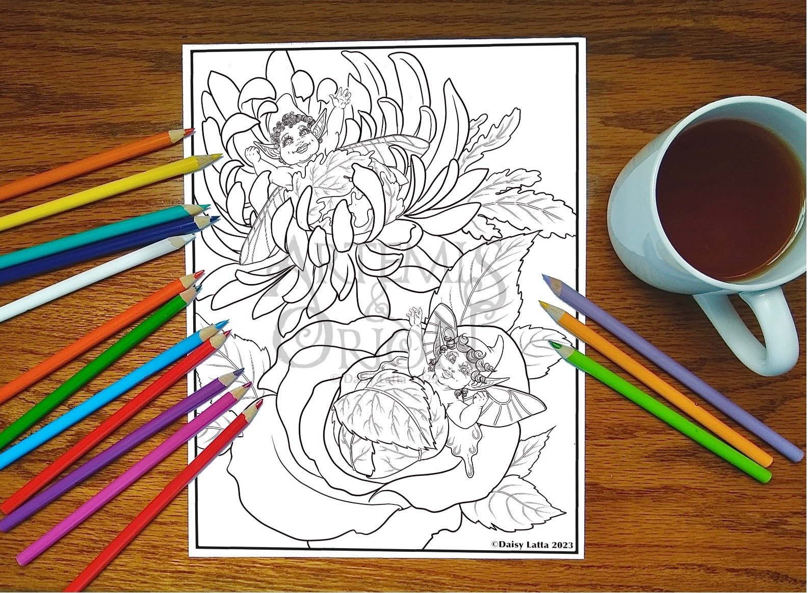 Fantasy Coloring Page Fairy Tale Illustration "flower Buds" - Etsy