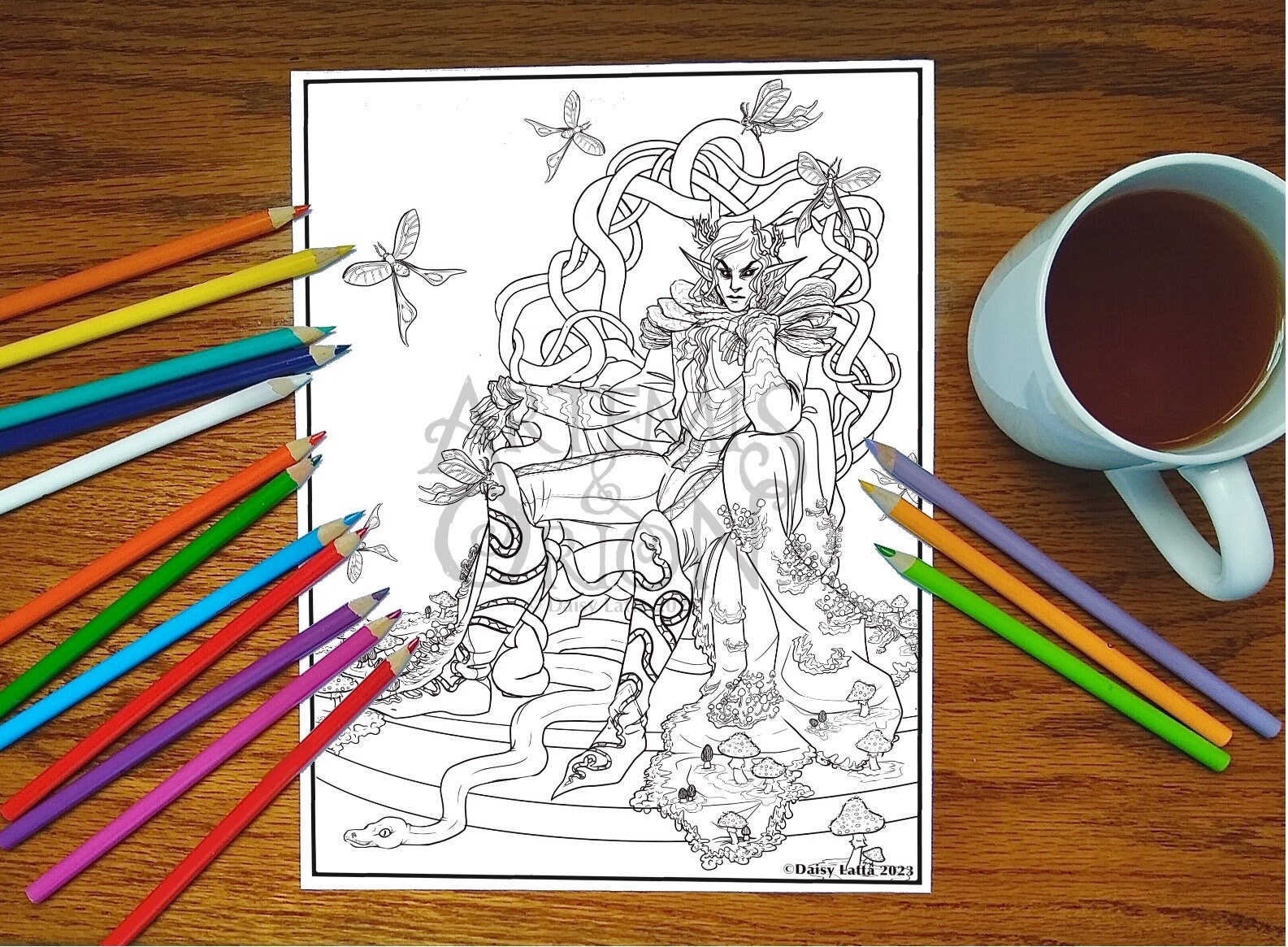 Fantasy Coloring Page Fairy Tale Illustration "king of the Underground ...