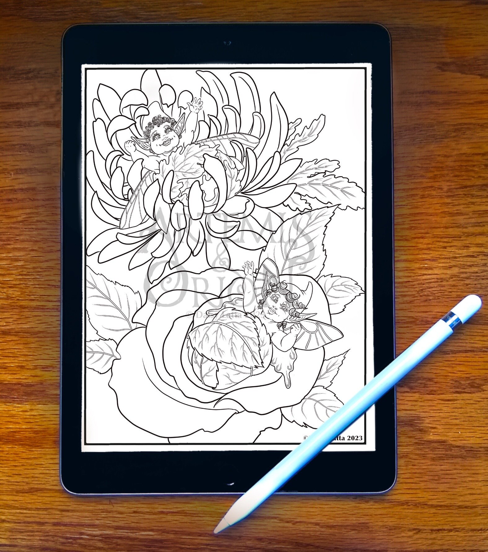 Fantasy Coloring Page Fairy Tale Illustration "flower Buds" - Etsy