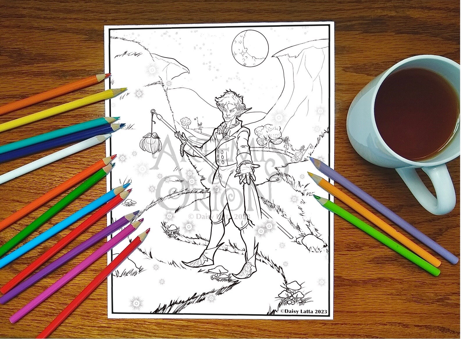 Fantasy Coloring Page Fairy Tale Illustration "come to the Fairy Glen ...