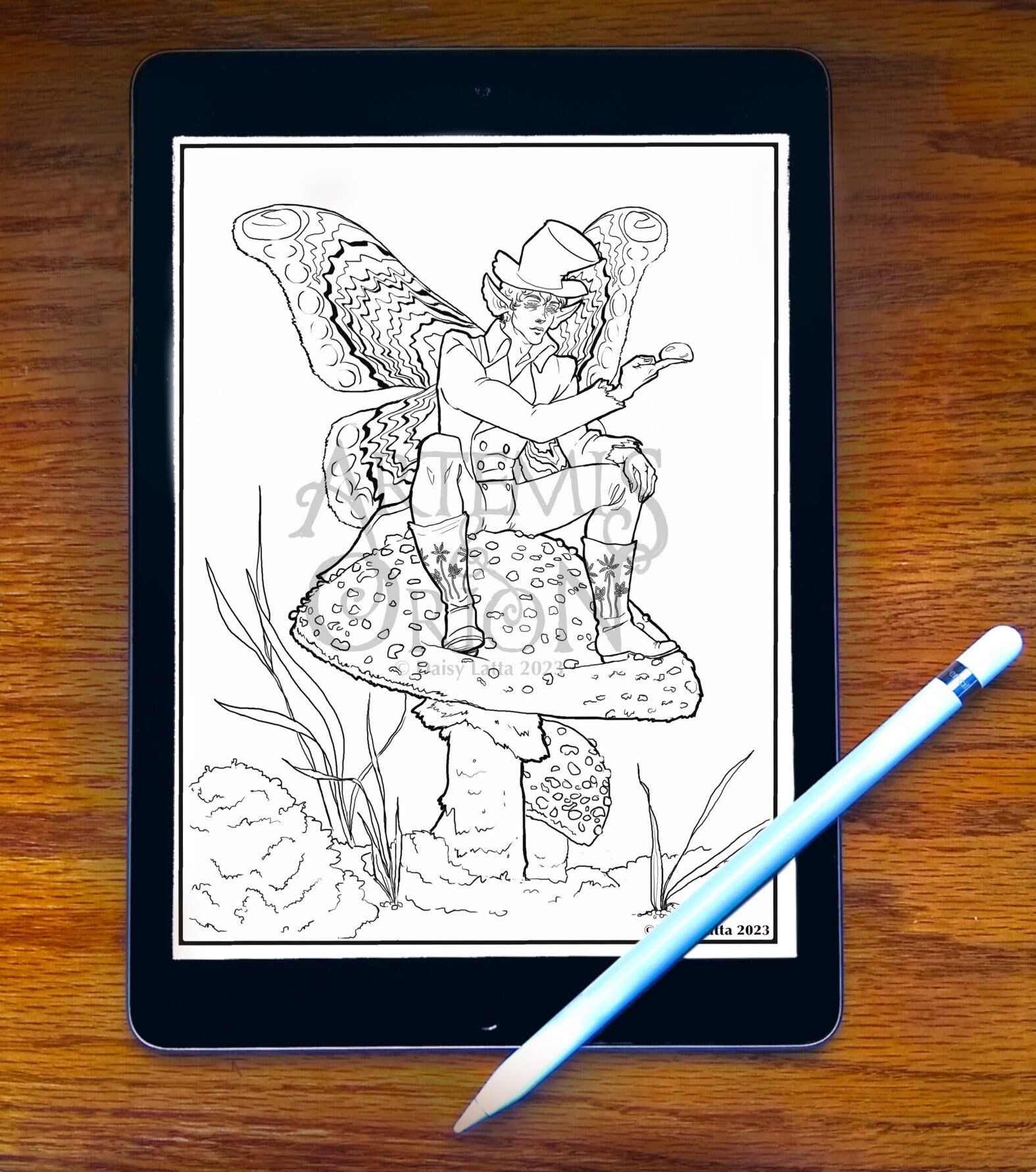 Fantasy Coloring Page Fairy Tale Illustration "dew Drop" - Etsy