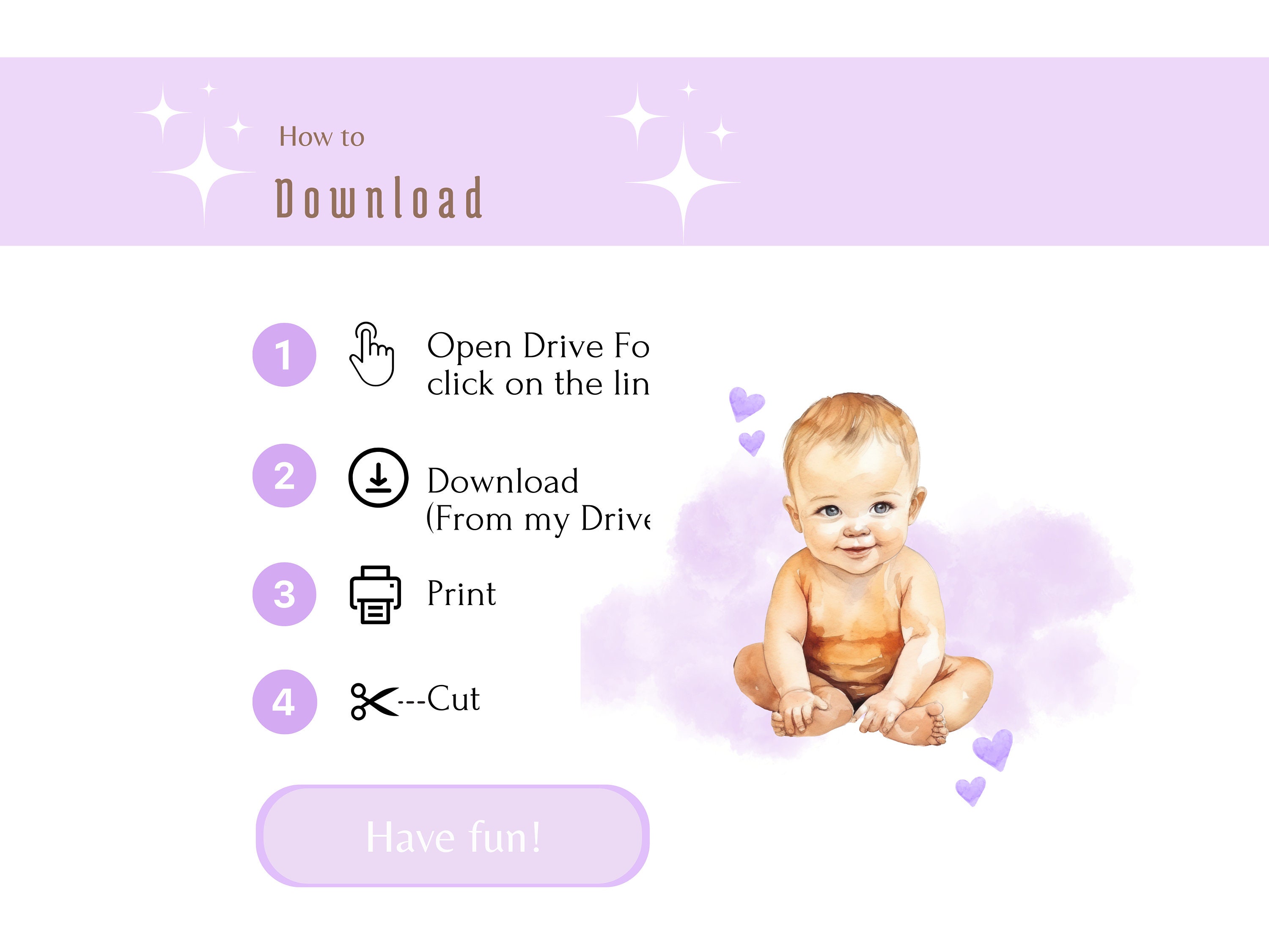 Baby Shower Loteria- Baby Bingo, Girl, Lilac,violet, Baby, 40 Boards ...
