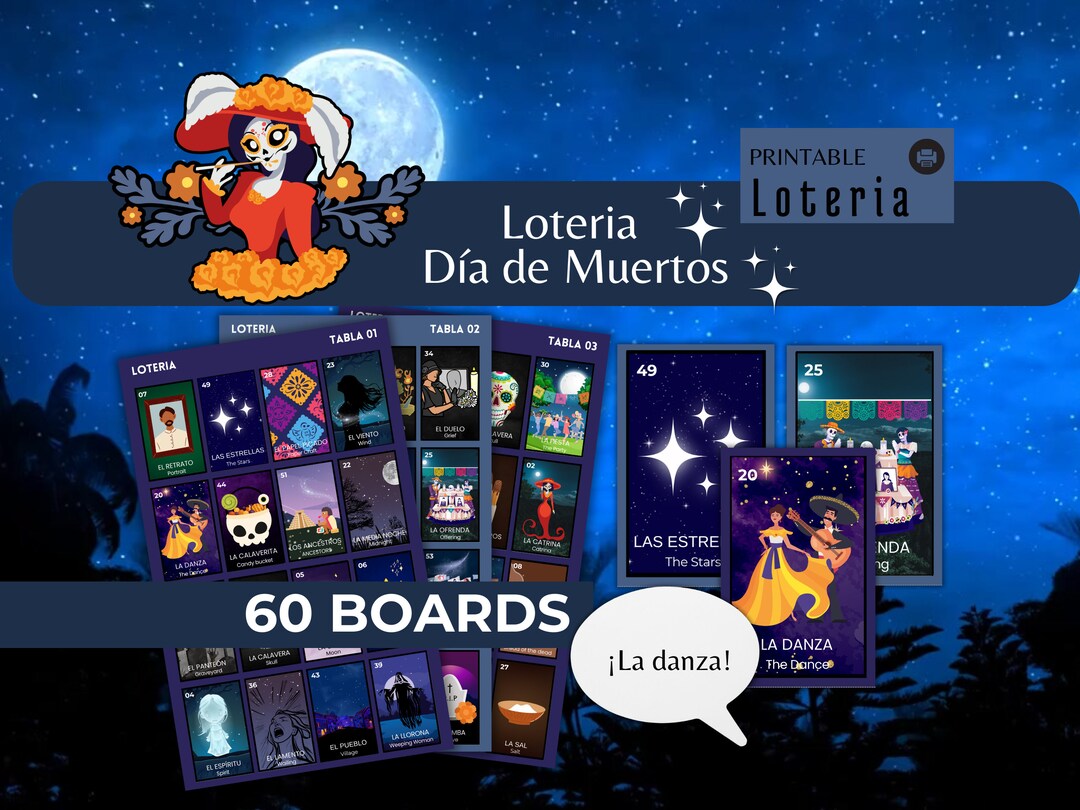 Dia De Muertos, Day of the Dead, Celebrate, Party Games, Loteria, 54 ...