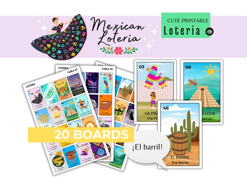 Mexican Loteria-friendly, Mexican Bingo, Celebrate, Party Games ...