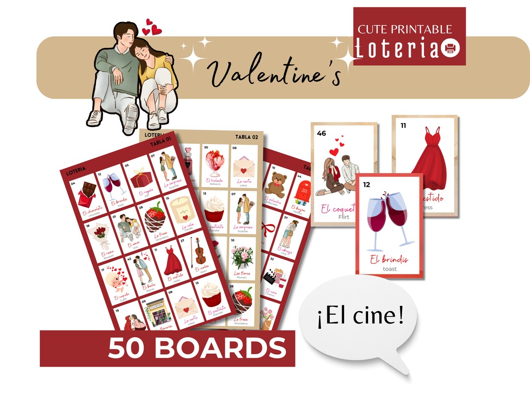 Valentine's Day, Valentine's Day Lottery, 50 Boards, Game, Party, Love ...