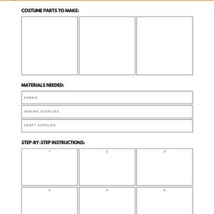 Halloween Costume Planner I Printable Costume Planner I Halloween ...