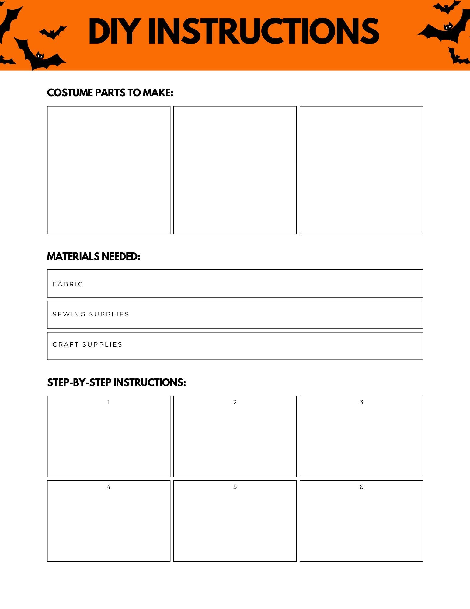 Halloween Costume Planner I Printable Costume Planner I Halloween ...