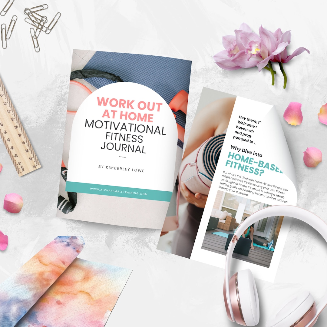 At Home Workout Motivational Fitness Journal, Fitness Motivation ...