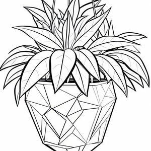 Hanging Plants Coloring Book I Printable Plants Coloring Pages I Adult ...