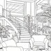 Interior Rooms Adult Coloring Pages, Printable Coloring Pages, Interior ...