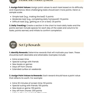 Reward Chart for Teens I Printable Chore Chart I Digital Reward Chart I ...