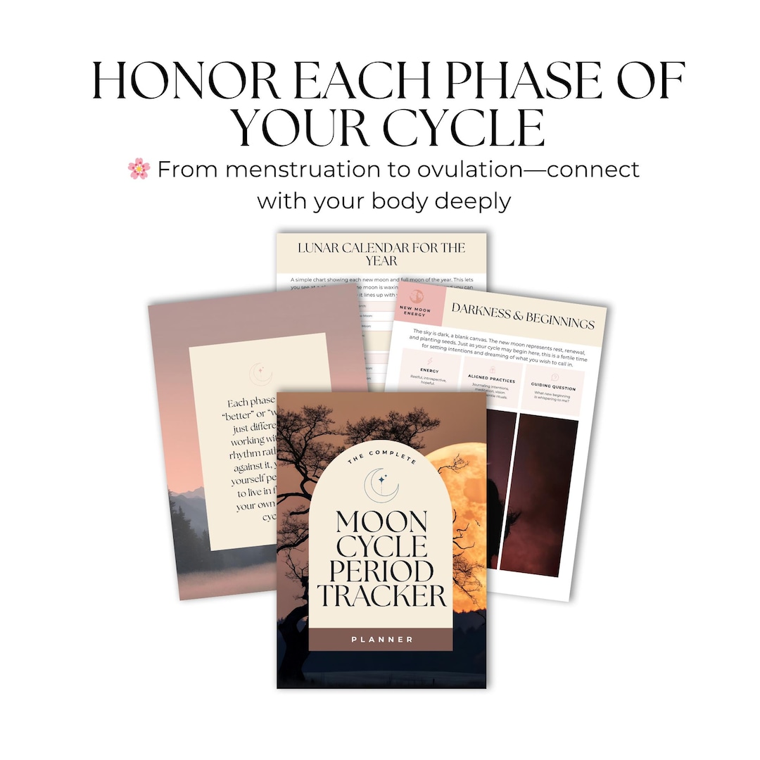 Moon Cycle Period Tracker | Lunar Phase Printable (PDF) - Etsy