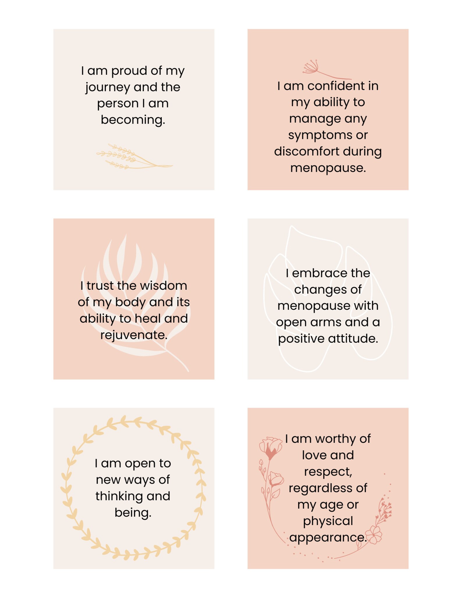Menopause Affirmation Cards I Printable Affirmation Cards I Menopause ...