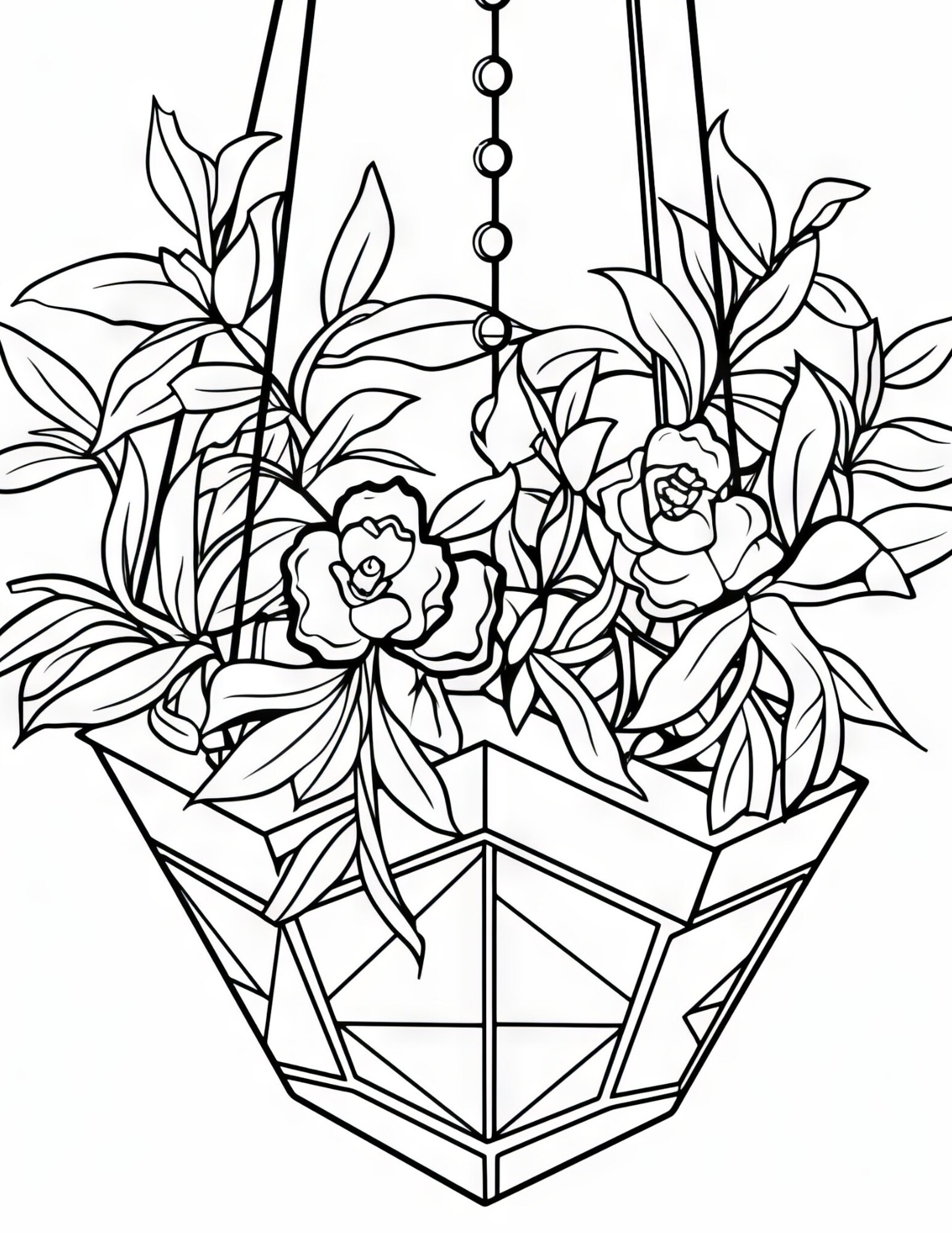 Hanging Plants Coloring Book I Printable Plants Coloring Pages I Adult ...