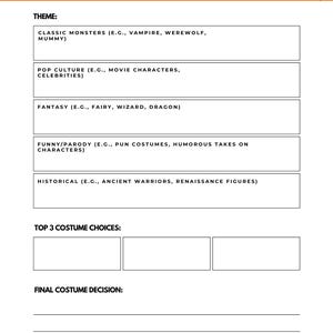 Halloween Costume Planner I Printable Costume Planner I Halloween ...