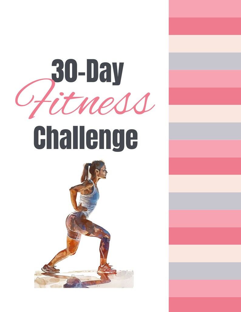30 Day Fitness Challenge I Printable PDF Workout Plan I Lose Belly Fat ...