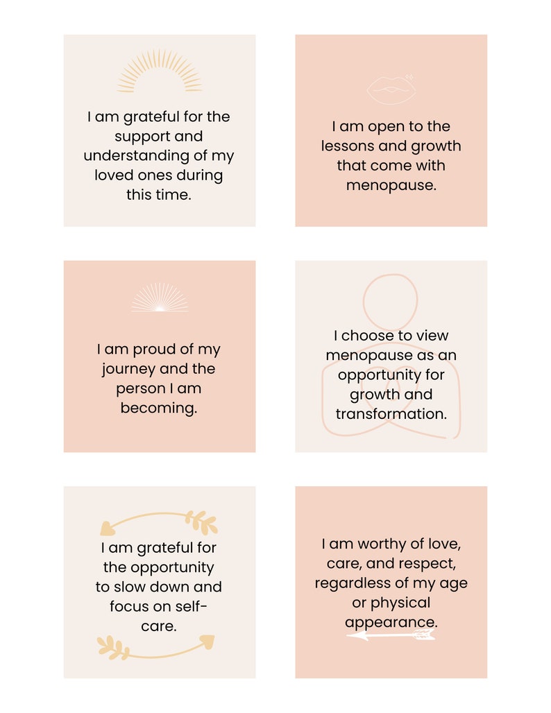 Menopause Affirmation Cards I Printable Affirmation Cards I Menopause ...