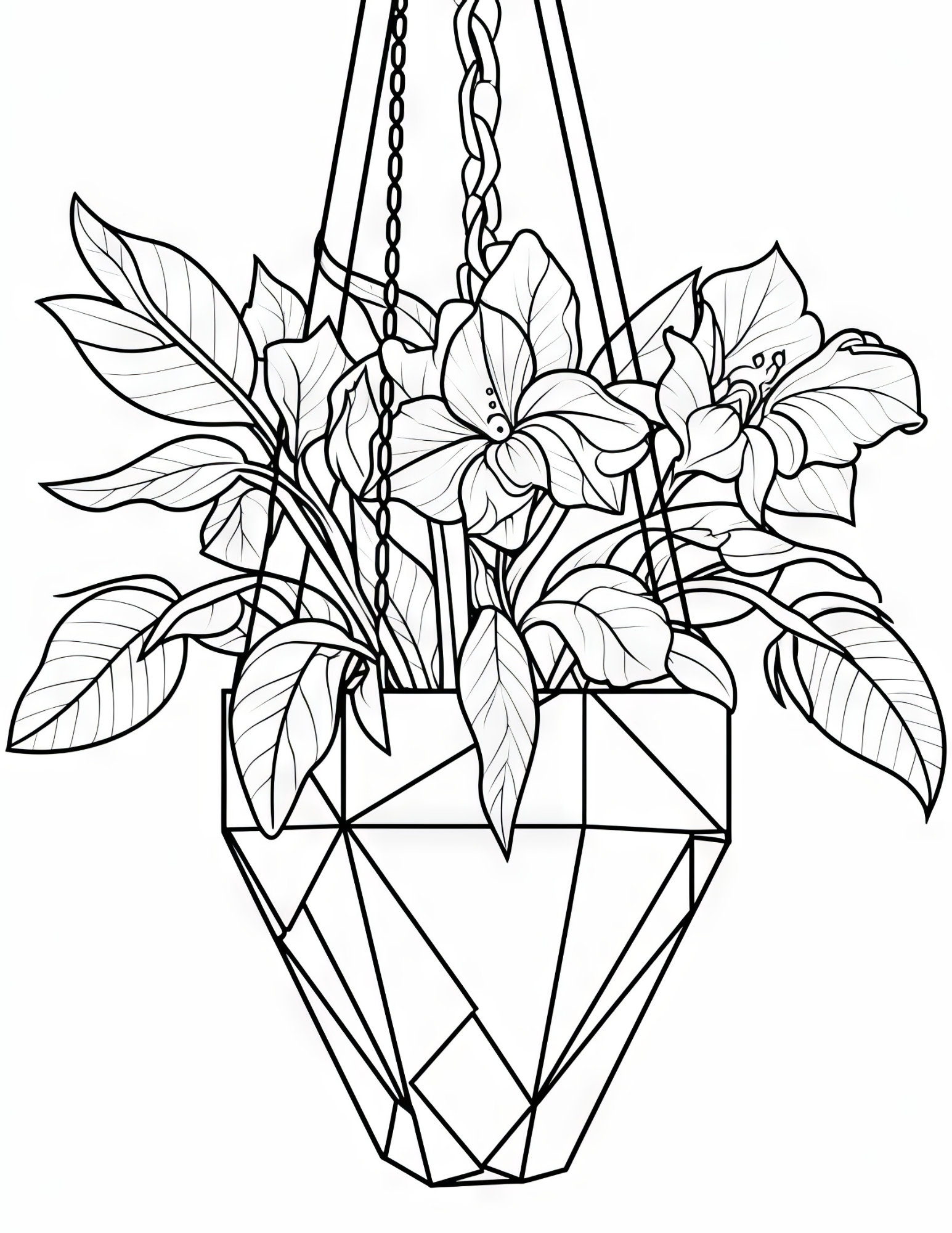 Hanging Plants Coloring Book I Printable Plants Coloring Pages I Adult ...