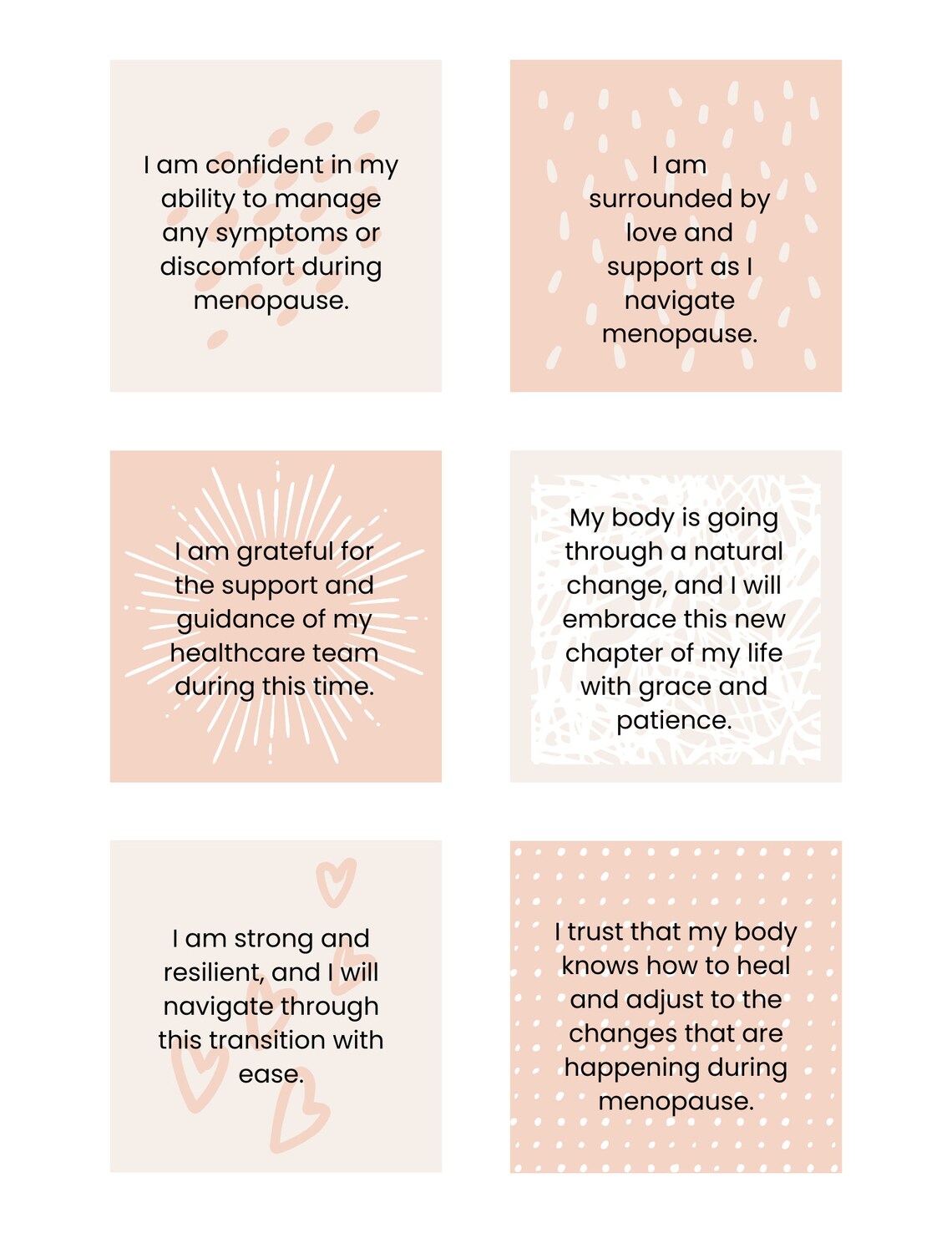 Menopause Affirmation Cards I Printable Affirmation Cards I Menopause ...