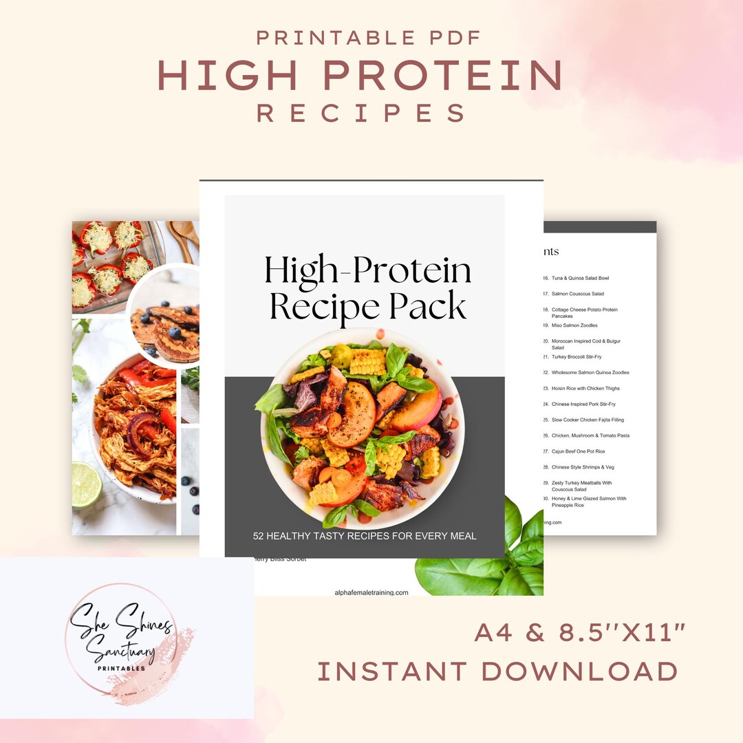 High Protein Recipe Pack I Recipes for Weight Loss I High Protein ...