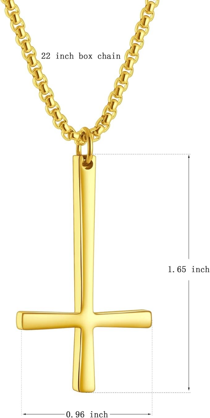 Inverted Cross Necklace | Gothic Upside Down Cross Necklace | St. Peter ...