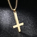 Inverted Cross Necklace | Upside Down Cross | Black, Gold, Silver ...