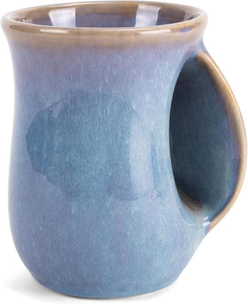 Hand Warmer Ceramic Mug | Hand Painted Pottery Mug | 14 Fl Oz ...