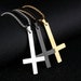 Inverted Cross Necklace | Upside Down Cross | Black, Gold, Silver ...
