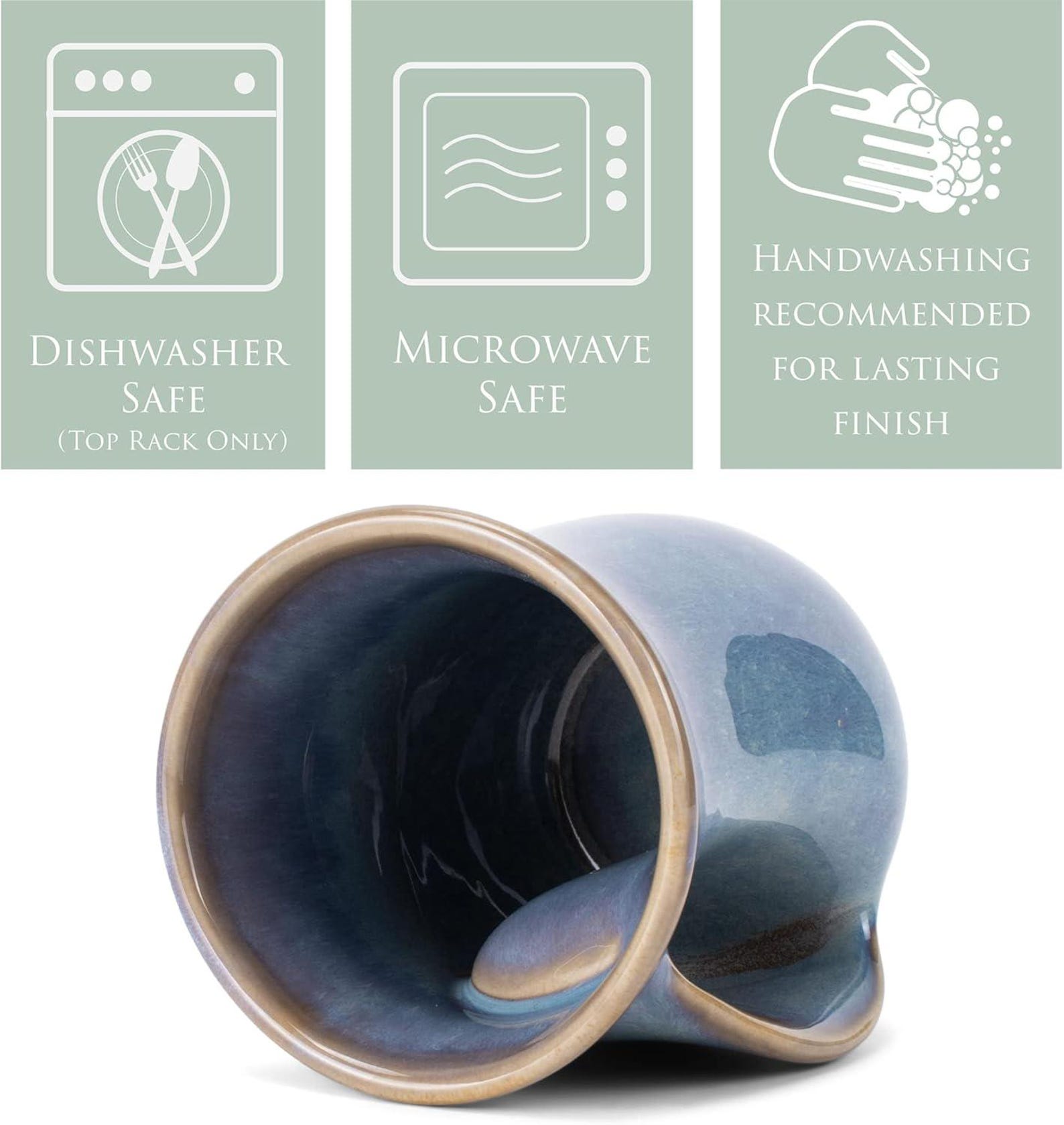 Hand Warmer Ceramic Mug | Hand Painted Pottery Mug | 14 Fl Oz ...